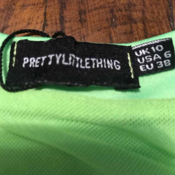 PrettyLittleThing | Tops | Neon Green Mesh Long Sleeve Crop Top | Poshmark